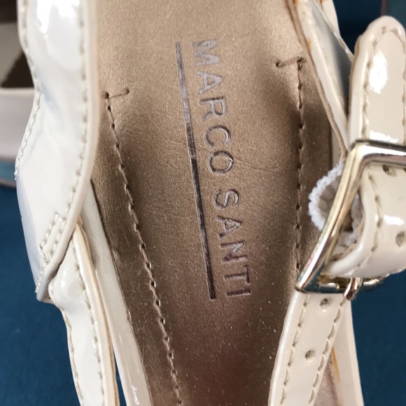 Marco Santi | Shoes | Marco Santini Beige Patent Gold Mini Platform ...
